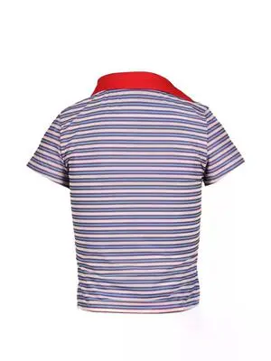 ANOMALIES DEPARTMENT Striped Asymmetric Polo Shirt