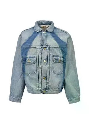 DEAR BORO 1985 Faded-effect Paneled Denim Jacket - Blue