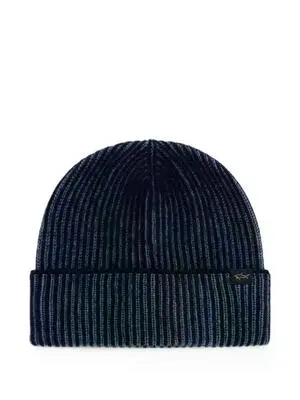 Paul & Shark Ribbed-knit Beanie Hat - Blue