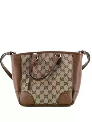 Gucci Bree Convertible Tote Gg Canvas With Leather Small Crossbody Bag - Brown