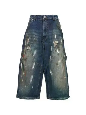 JADED LONDON Colossus Painted Denim Shorts