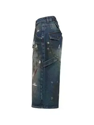 JADED LONDON Colossus Painted Denim Shorts