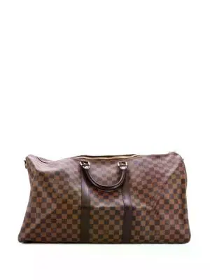 LOUIS VUITTON Damier Keepall Bandouliere 55 Travel Bag - Brown