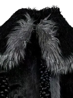 JADED LONDON Oksana Faux-fur Patchwork Asymmetric Jacket