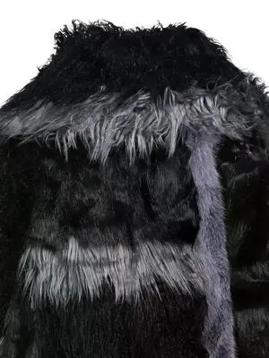 JADED LONDON Oksana Faux-fur Patchwork Asymmetric Jacket