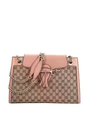 Gucci Emily Chain Flap Gg Canvas Shoulder Bag - Pink