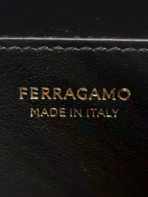 FERRAGAMO Hug Leather Shoulder Bag - Black