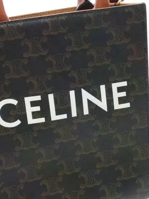 Celine Triomphe Canvas Logo Print Tote Bag