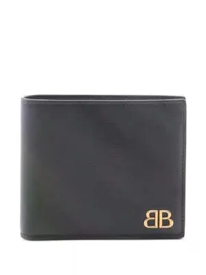 Balenciaga Monaco Square Fold Wallet - Black