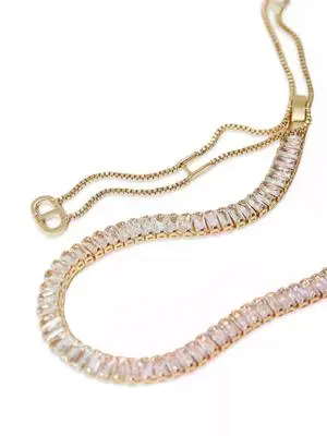 TWINSET Rhinestone-embellished Logo-charm Choker - Gold