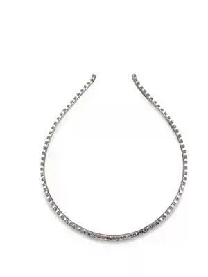 YELLOWSWALLOW Crystal-embellished Bow Hair Band - Silver