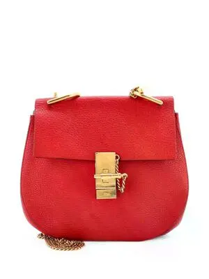 Chloé Drew Leather Small Crossbody Bag - Red