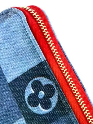 LOUIS VUITTON Zippy Wallet Damier And Monogram Patchwork Denim Small Wallets