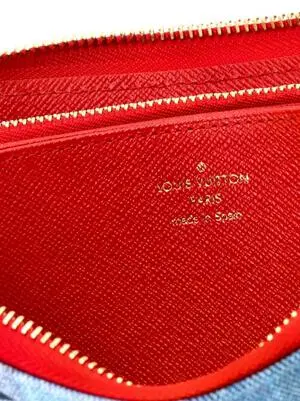 LOUIS VUITTON Zippy Wallet Damier And Monogram Patchwork Denim Small Wallets