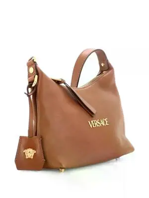 Versace Tag Leather Hobo Bag
