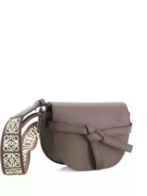 Loewe Gate Dual Shoulder Bag Leather Mini Crossbody Bag - Brown