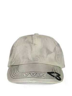 VAIN 3 Distressed Logo-embroidered Cap - White