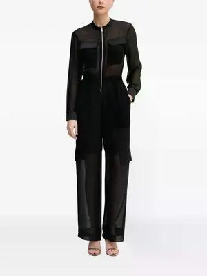 Sisley Sheer-panel Cargo Jumpsuit - Black