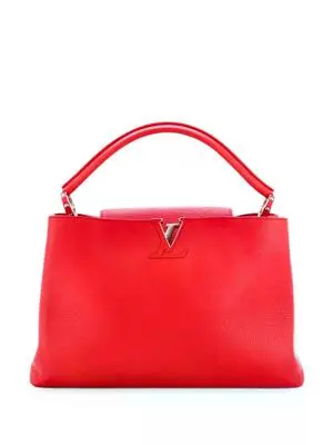 LOUIS VUITTON Capucines Bag Leather Mm Satchel - Red