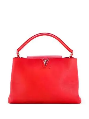 LOUIS VUITTON Capucines Leather Mm Satchel - Red