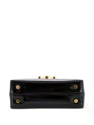 Celine Nino Patent Teen Satchel Top Handle Bag - Black