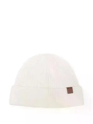 Eleventy Ribbed-knit Beanie Hat - White