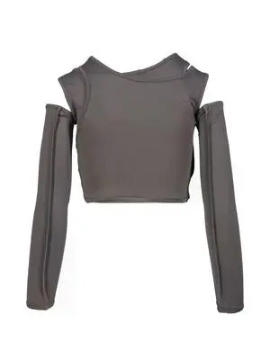 VIVAMUS Layered Cold-shoulder Top