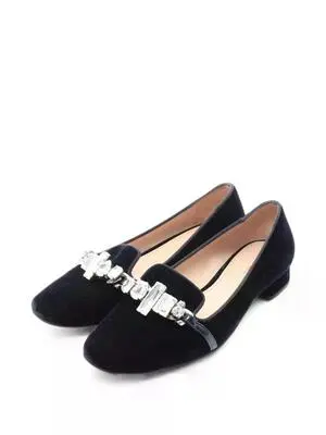 Miu Miu 2010s Bijou Crystal-embellished Ballet Flats - Blue