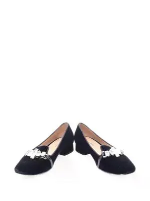 Miu Miu 2010s Bijou Crystal-embellished Ballet Flats - Blue