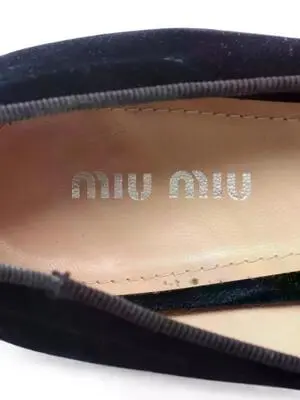 Miu Miu 2010s Bijou Crystal-embellished Ballet Flats - Blue
