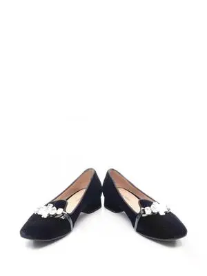 Miu Miu 2010s Bijou Crystal-embellished Ballet Flats - Blue