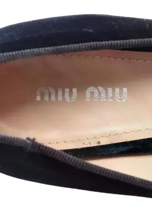 Miu Miu 2010s Bijou Crystal-embellished Ballet Flats - Blue