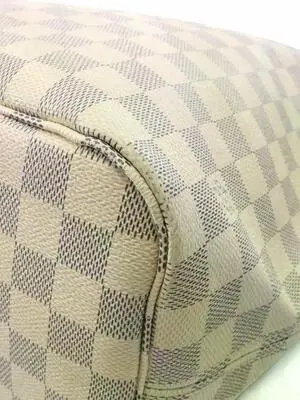 LOUIS VUITTON Mm Neverfull Damier Azur Tote Bag - White