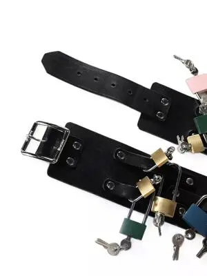 MARKING DISTANCE Pont Des Arts Padlock Leather Belt