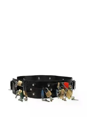 MARKING DISTANCE Pont Des Arts Padlock Leather Belt