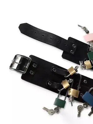 MARKING DISTANCE Pont Des Arts Padlock Leather Belt