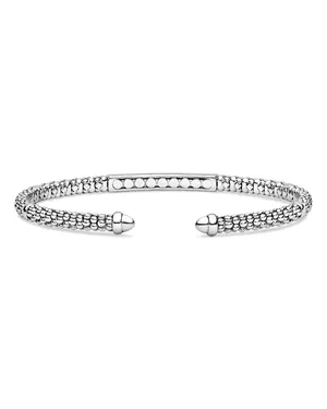 Lagos Sterling Caviar Spark Diamond Cuff Bracelet, 0.22 Tcw