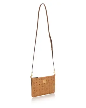 Mcm Aren Visetos Crossbody Pouch Bag - Cognac