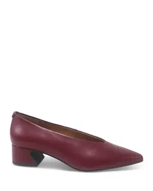 KENNETH COLE Galleria Leather Pumps - Maple Leather