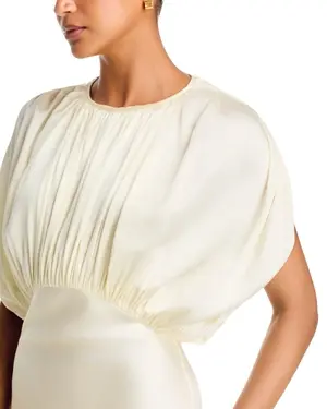 Tove Coco Gathered Long Silk Dress