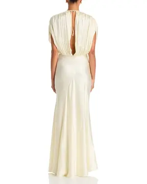 Tove Coco Gathered Long Silk Dress