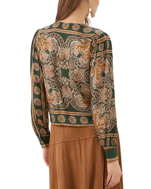 Karen Kane Long Sleeve Drape Front Top