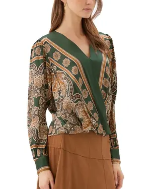 Karen Kane Long Sleeve Drape Front Top