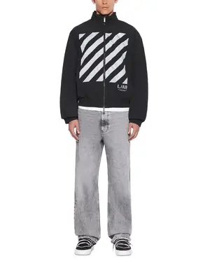 Off-White Reflective Diagonal Graphic Logo Windbreaker Jacket