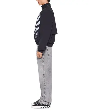 Off-White Reflective Diagonal Graphic Logo Windbreaker Jacket