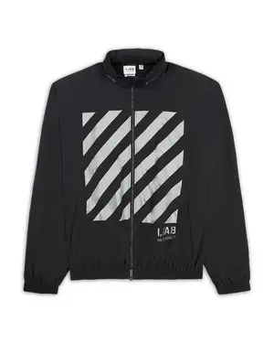 Off-White Reflective Diagonal Graphic Logo Windbreaker Jacket