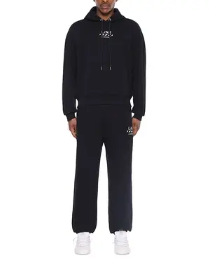 Off-White Cotton Diagonal Graphic Logo Drawstring Hoodie