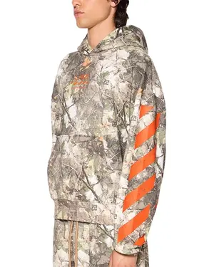 Off-White Cotton Camouflage Diagonal Graphic Logo Hoodie - Camo