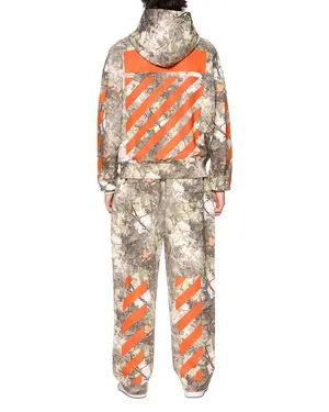 Off-White Cotton Camouflage Diagonal Graphic Logo Hoodie - Camo