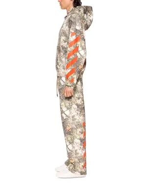 Off-White Cotton Camouflage Diagonal Graphic Logo Hoodie - Camo